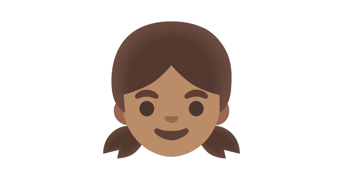 👧🏽 Fille : Peau Légèrement Mate Emoji