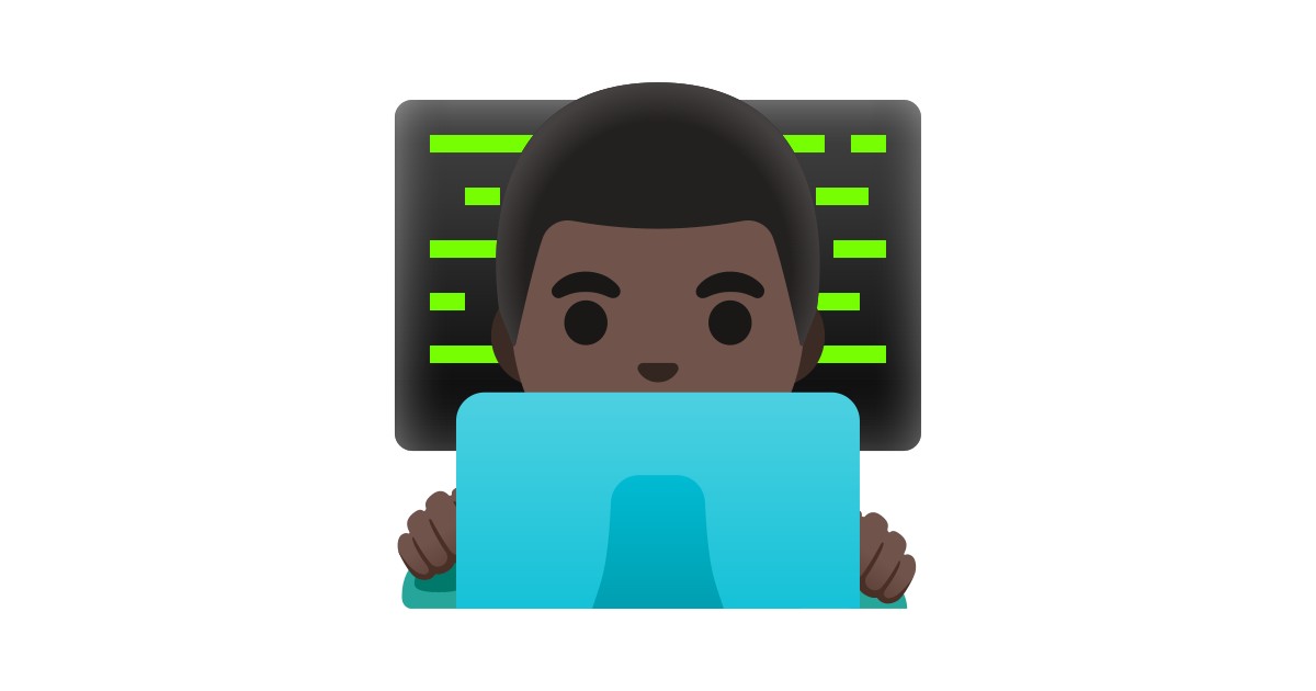 👨🏿‍💻 Tecnólogo: Pele Escura Emoji