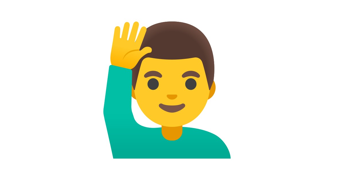 🙋‍♂️ Man Raising Hand Emoji