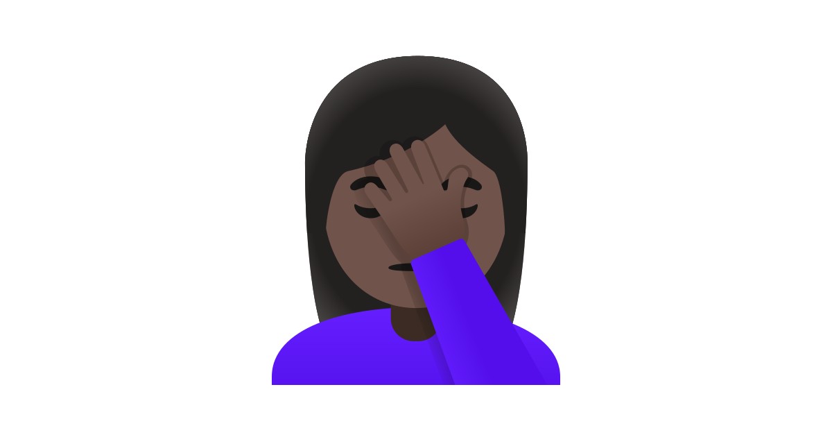 🤦🏿‍♀️ Woman Facepalming: Dark Skin Tone Emoji