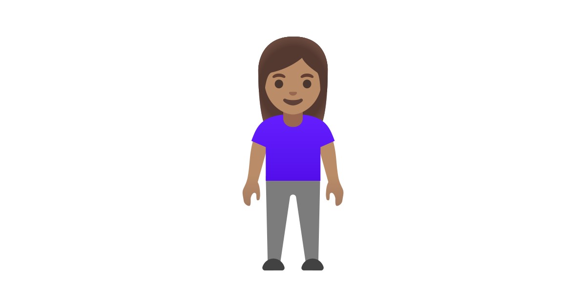 🧍🏽‍♀️ Woman Standing: Medium Skin Tone Emoji