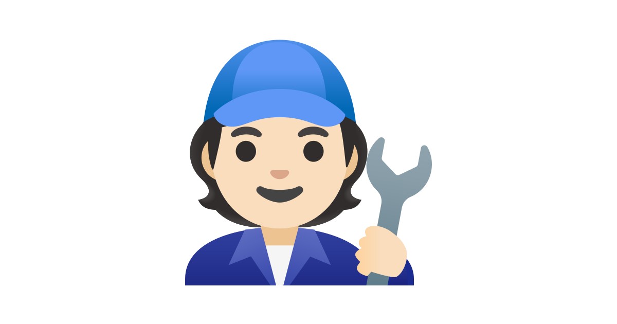 🧑🏻‍🔧 Mecânico Trabalhando: Pele Clara Emoji