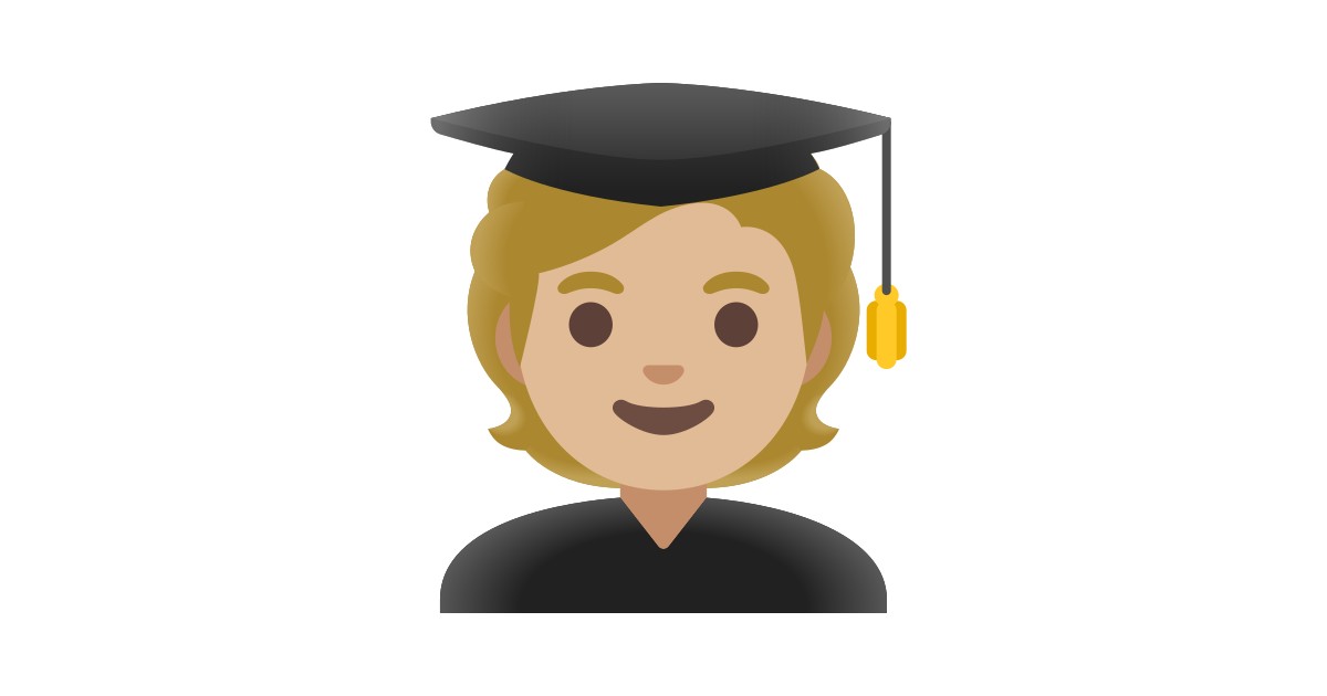 🧑🏼‍🎓 Aluno: Pele Morena Clara Emoji