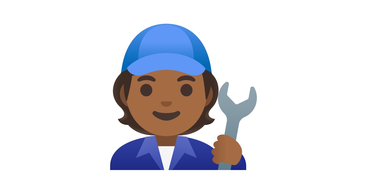 🧑🏾‍🔧 Mecânico Trabalhando: Pele Morena Escura Emoji
