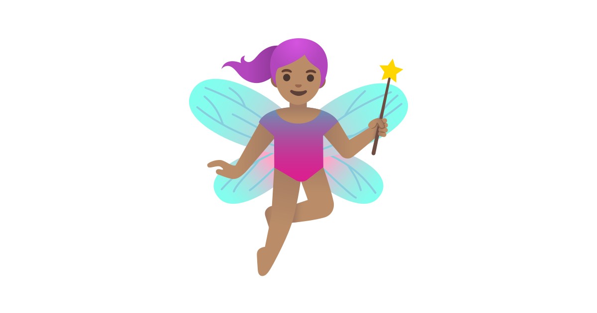 🧚🏽‍♀️ Fée : Peau Légèrement Mate Emoji