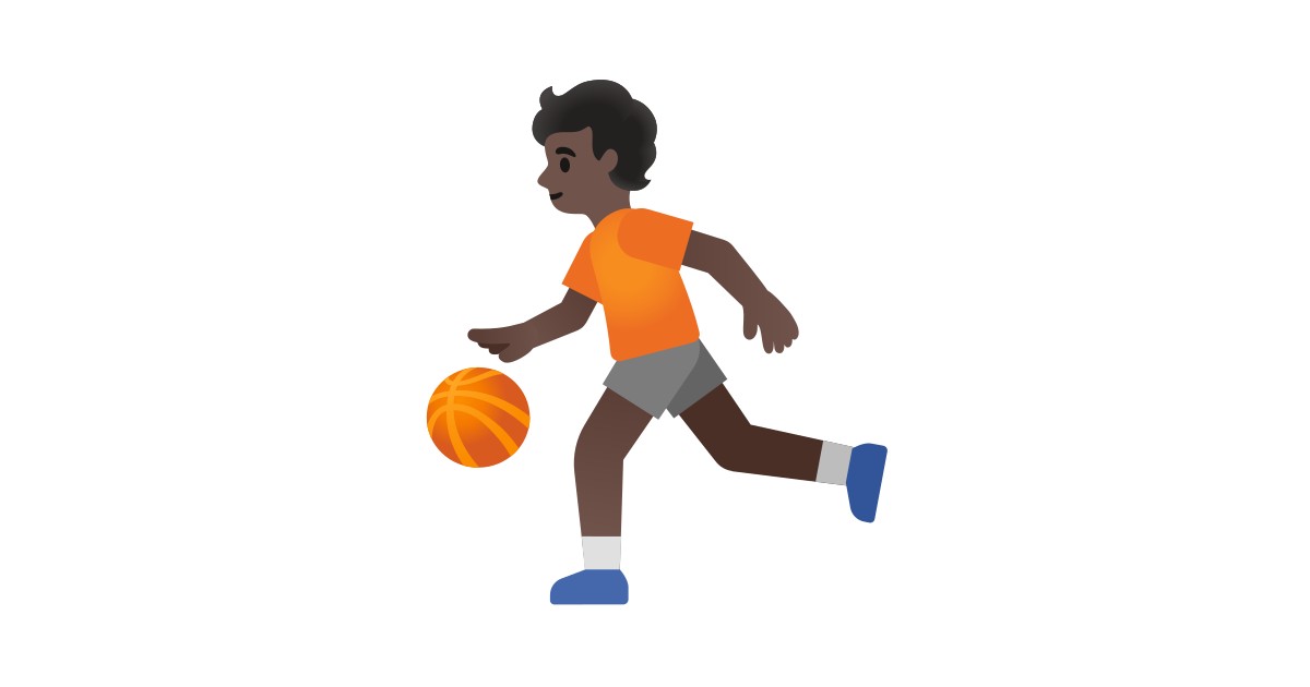 ⛹🏿 Person Bouncing Ball: Dark Skin Tone Emoji