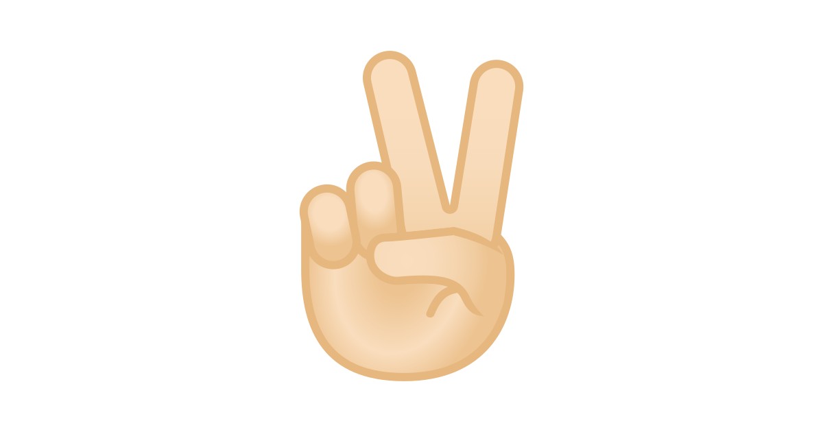 🏻 Victory Hand: Light Skin Tone Emoji
