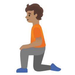 🧎🏽 Person Kneeling: Medium Skin Tone Emoji
