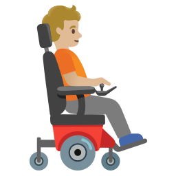 🧑🏼‍🦼‍ ️ Person In Motorized Wheelchair Facing Right: Medium-light Skin ...