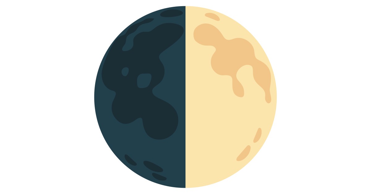 🌓 Luna En Cuarto Creciente Emoji
