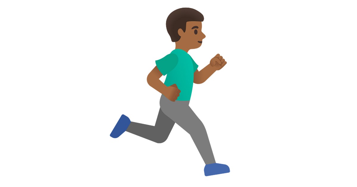 🏃🏾‍♂️‍ ️ Man Running Facing Right: Medium-dark Skin Tone Emoji