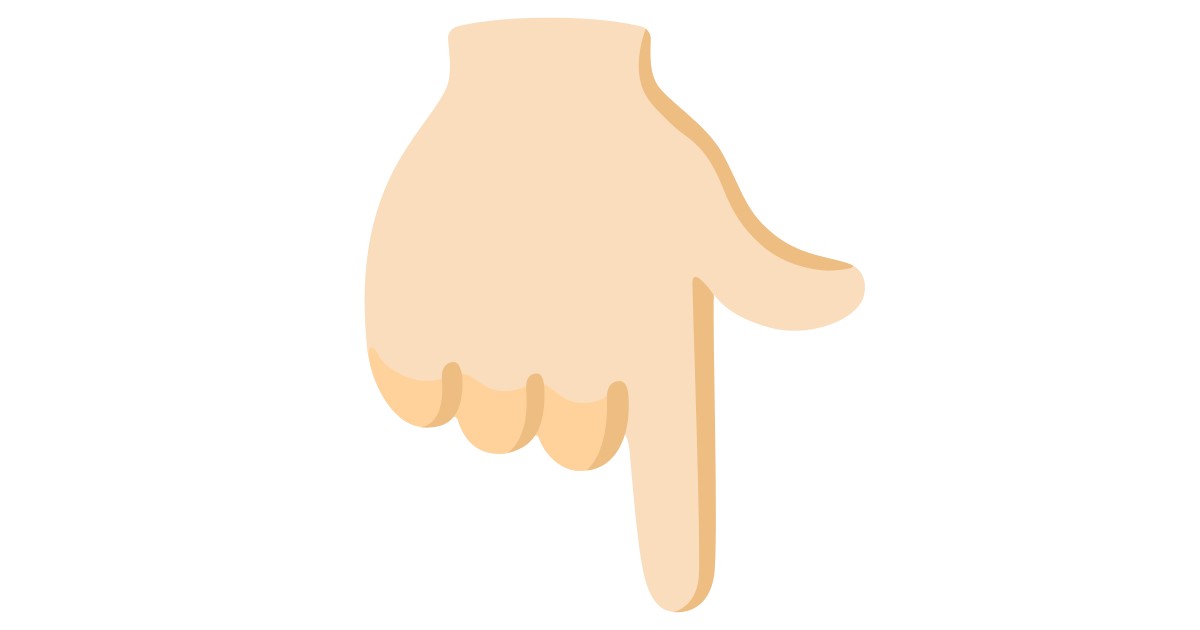 👇🏻 Backhand Index Pointing Down: Light Skin Tone Emoji