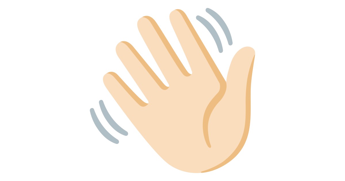 👋🏻 Waving Hand: Light Skin Tone Emoji