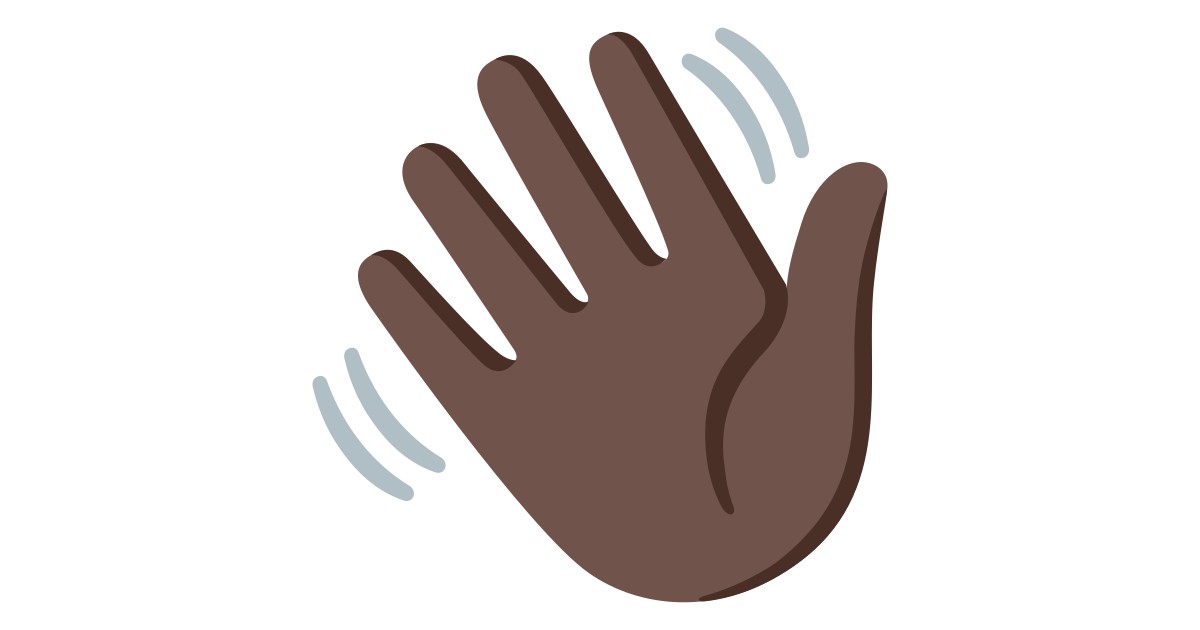 👋🏿 Waving Hand: Dark Skin Tone Emoji