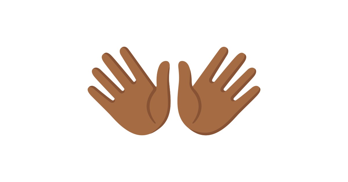 👐🏾 Open Hands: Medium-Dark Skin Tone Emoji