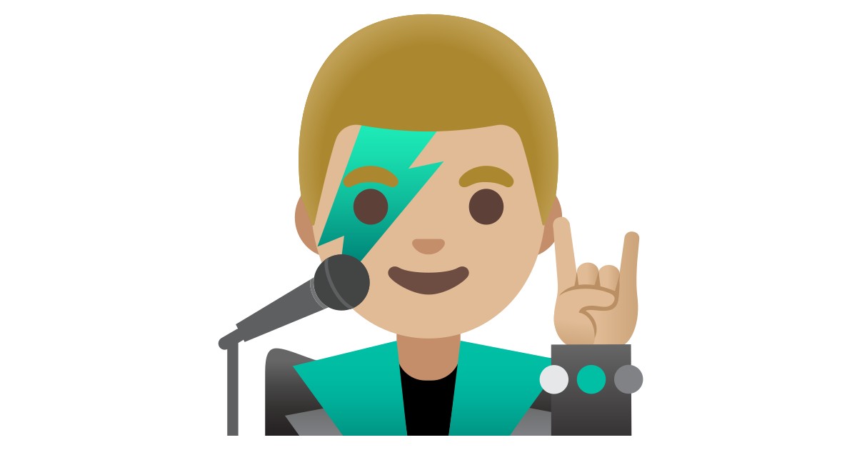 👨🏼‍🎤 Man Singer: Medium-Light Skin Tone Emoji