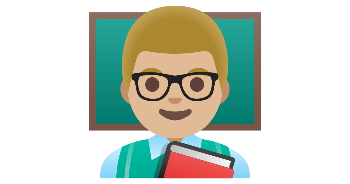 Translations of the 👨🏼‍🏫 man teacher: medium-light skin tone emoji in ...