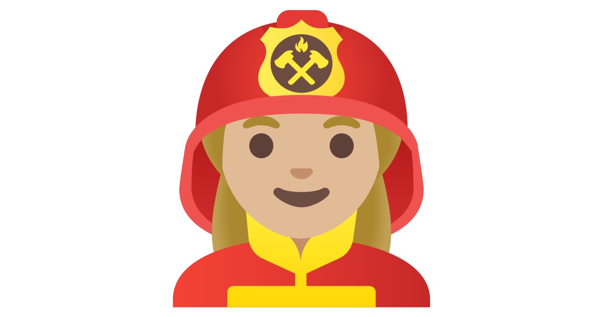 👩🏼‍🚒 Woman Firefighter: Medium-Light Skin Tone Emoji