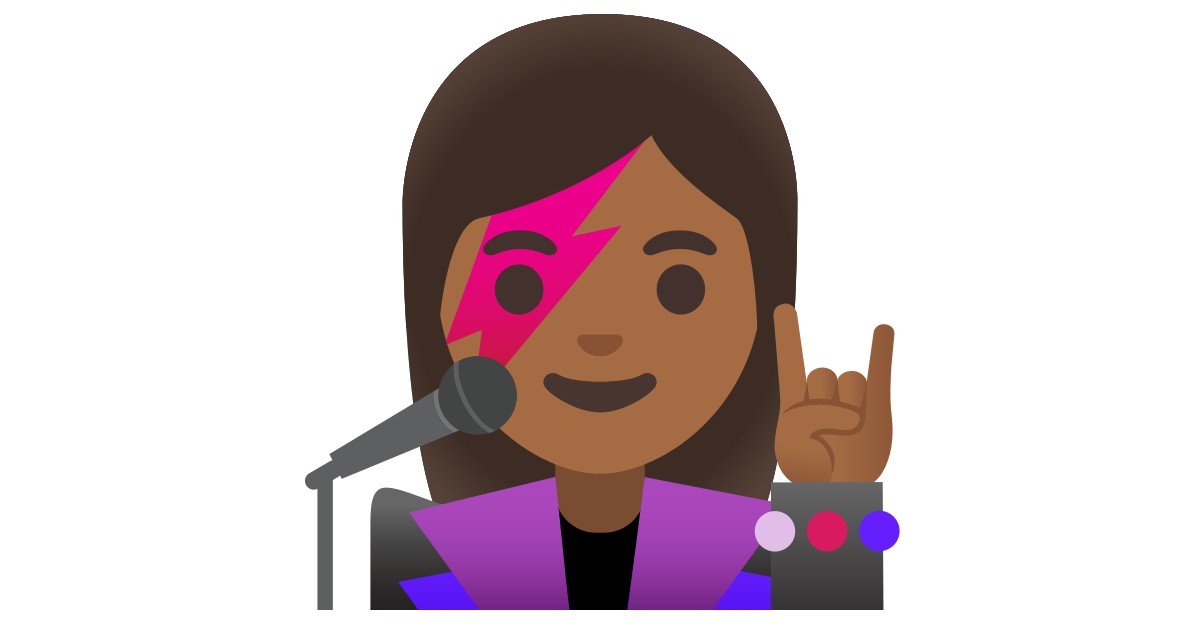 👩🏾‍🎤 Woman Singer: Medium-Dark Skin Tone Emoji
