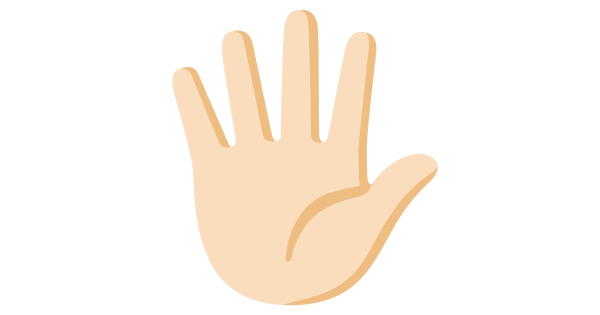 🖐🏻 Hand With Fingers Splayed: Light Skin Tone Emoji