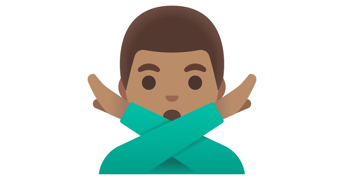 🙅🏽‍♂️ Man Gesturing No: Medium Skin Tone Emoji