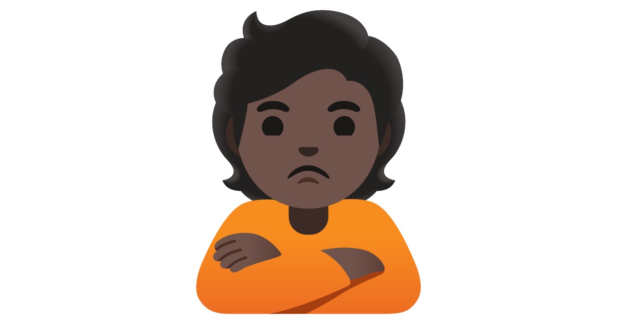🙎🏿 Person Pouting: Dark Skin Tone Emoji