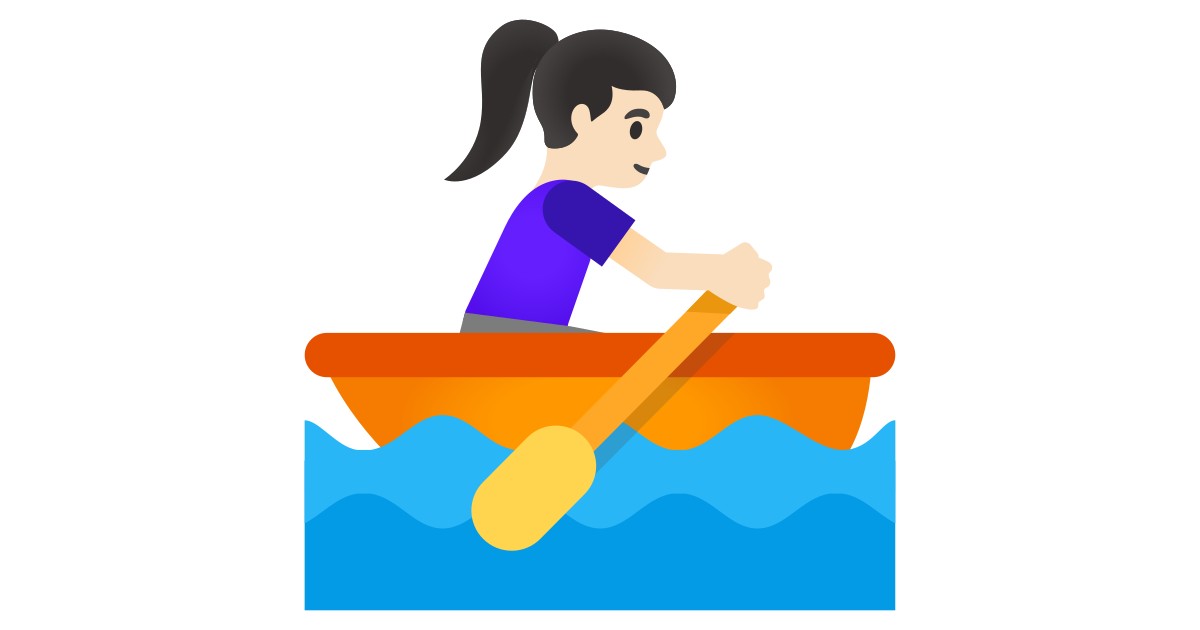 🚣🏻‍♀️ Woman Rowing Boat: Light Skin Tone Emoji