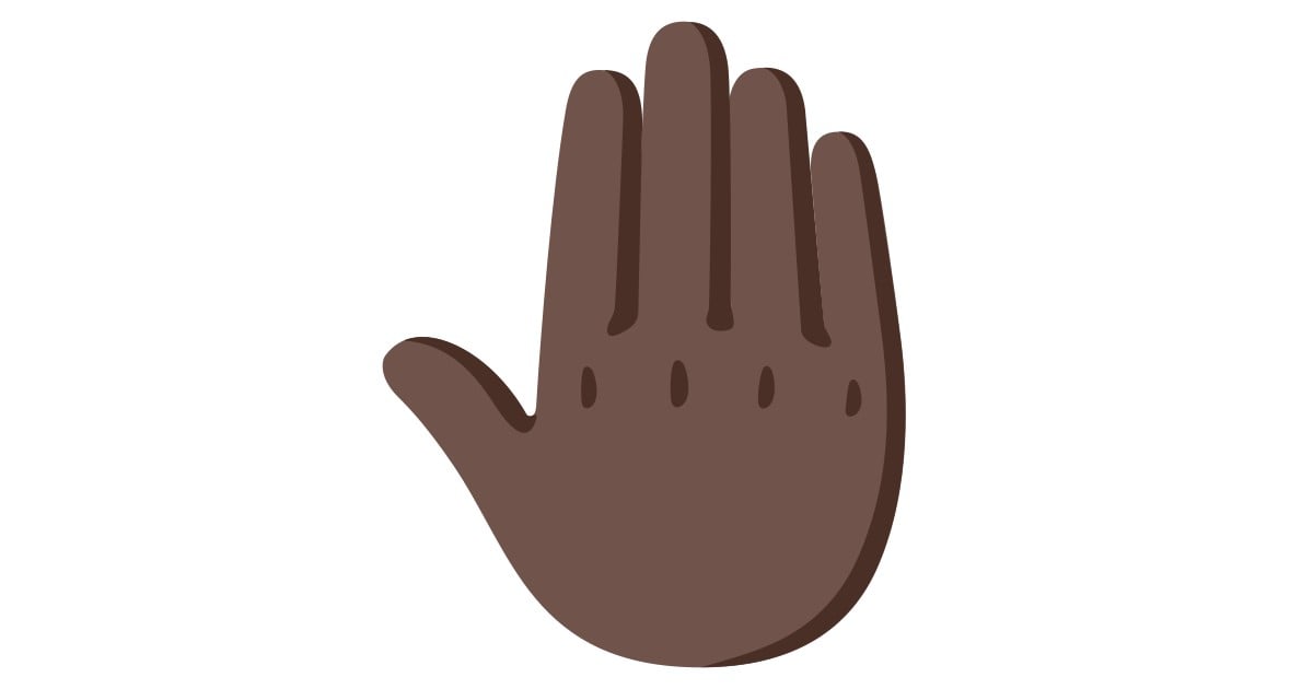 🤚🏿 Raised Back Of Hand: Dark Skin Tone Emoji