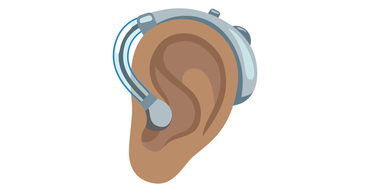 🦻🏽 Ear With Hearing Aid: Medium Skin Tone Emoji
