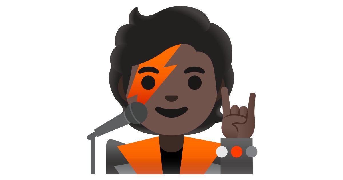🧑🏿‍🎤 Singer: Dark Skin Tone Emoji