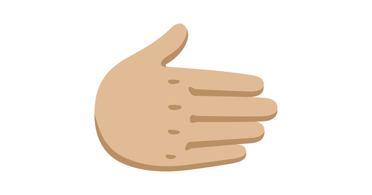 🫱🏼 Rightwards Hand: Medium-Light Skin Tone Emoji