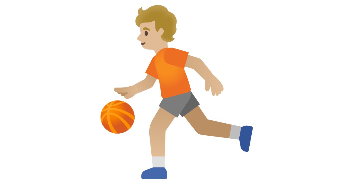 ⛹🏼 Person Bouncing Ball: Medium-Light Skin Tone Emoji