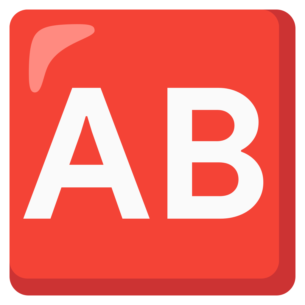 🆎 Ab Button (Blood Type) Emoji, AB Emoji