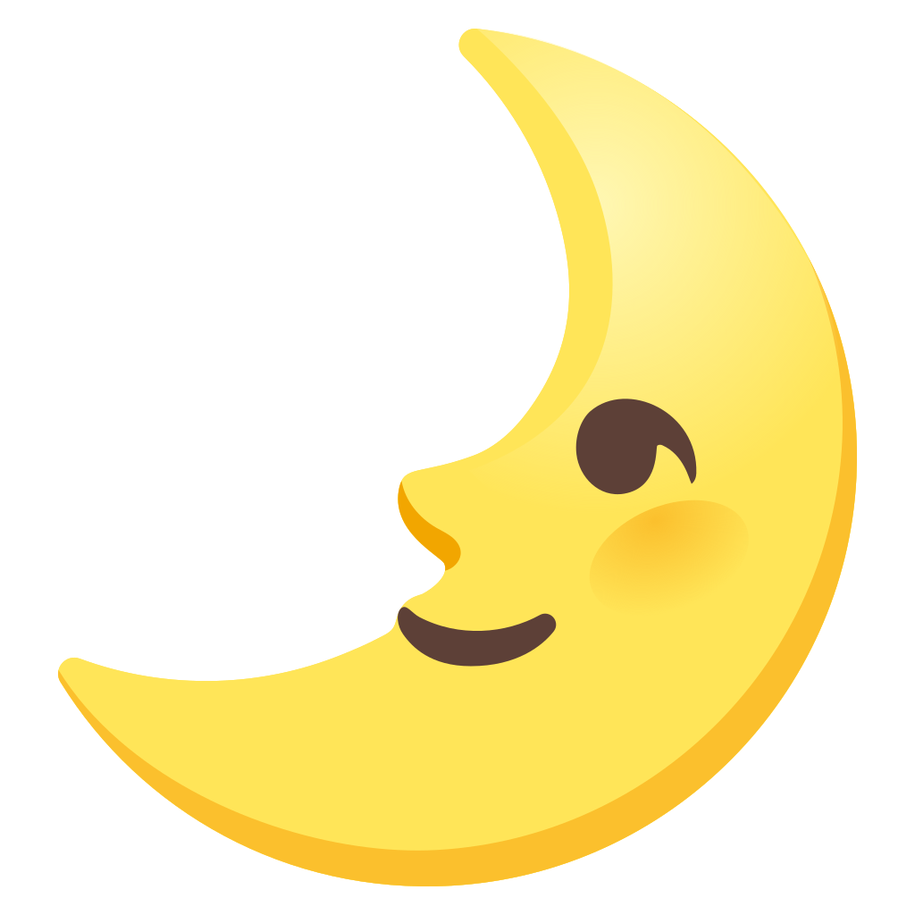 🌛 First Quarter Moon Face Emoji