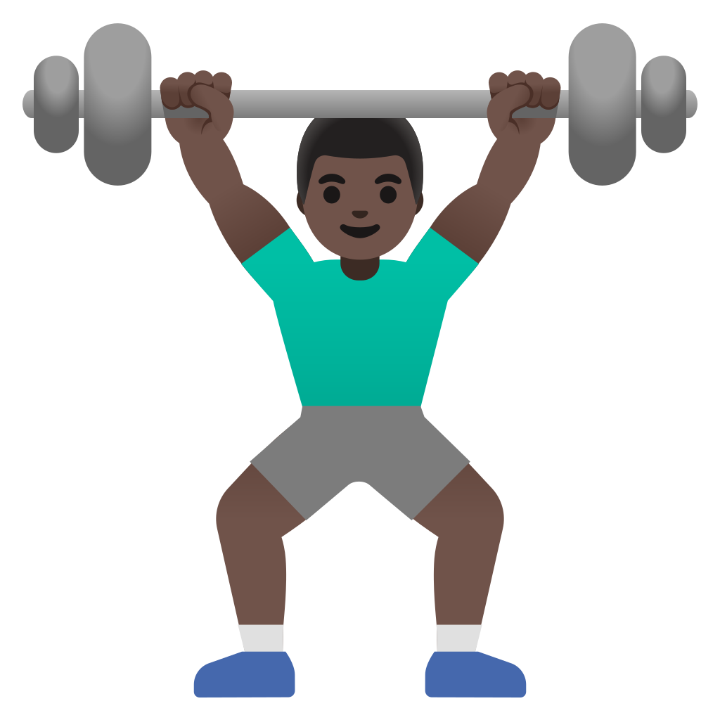 🏋🏿‍♂️ Uomo Che Solleva Pesi: Carnagione Scura Emoji