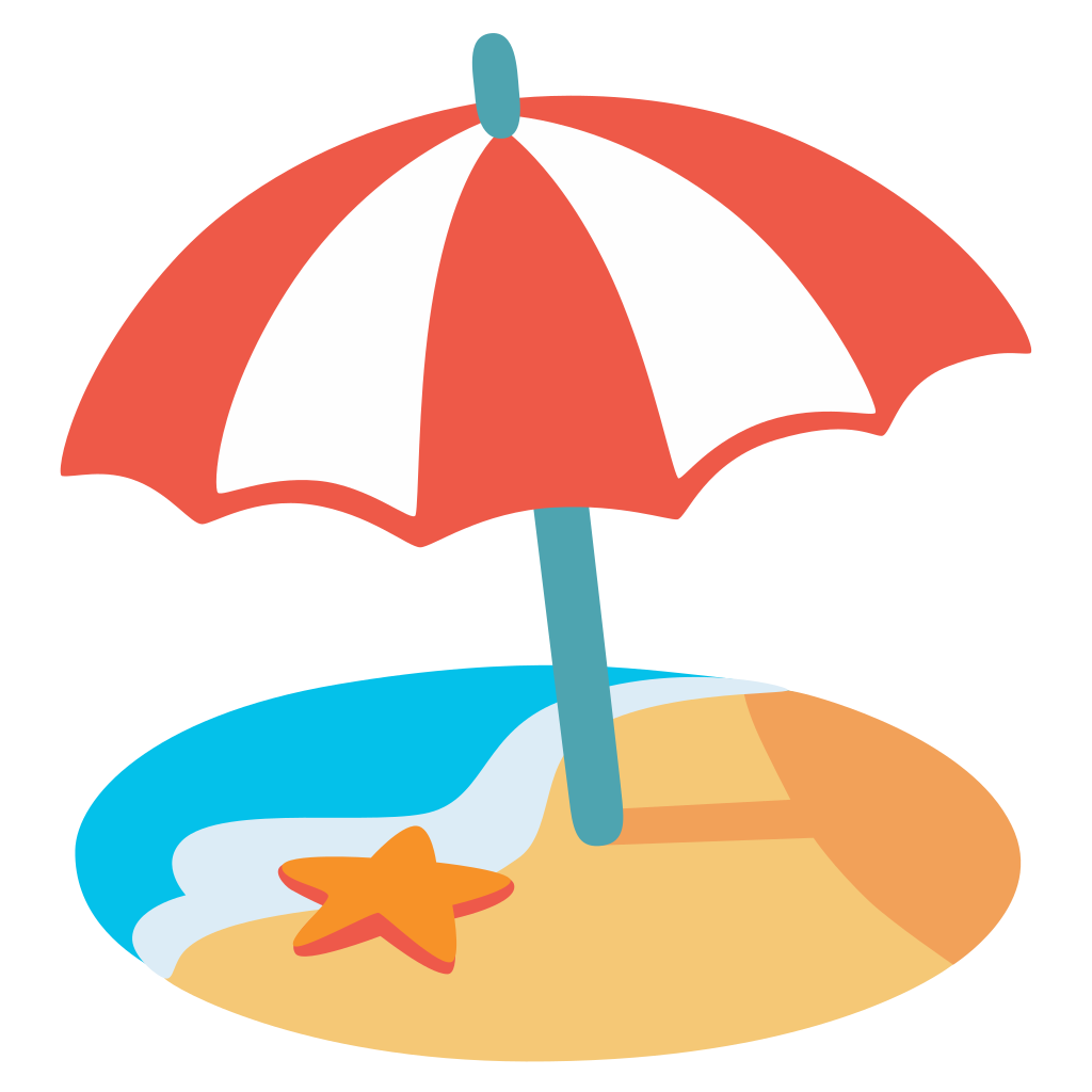 🏖️ Beach With Umbrella Emoji, Beach Emoji