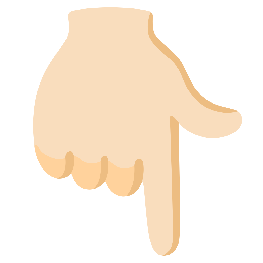 👇🏻 Dorso Da Mão Com Dedo Indicador Apontando Para Baixo: Pele Clara Emoji