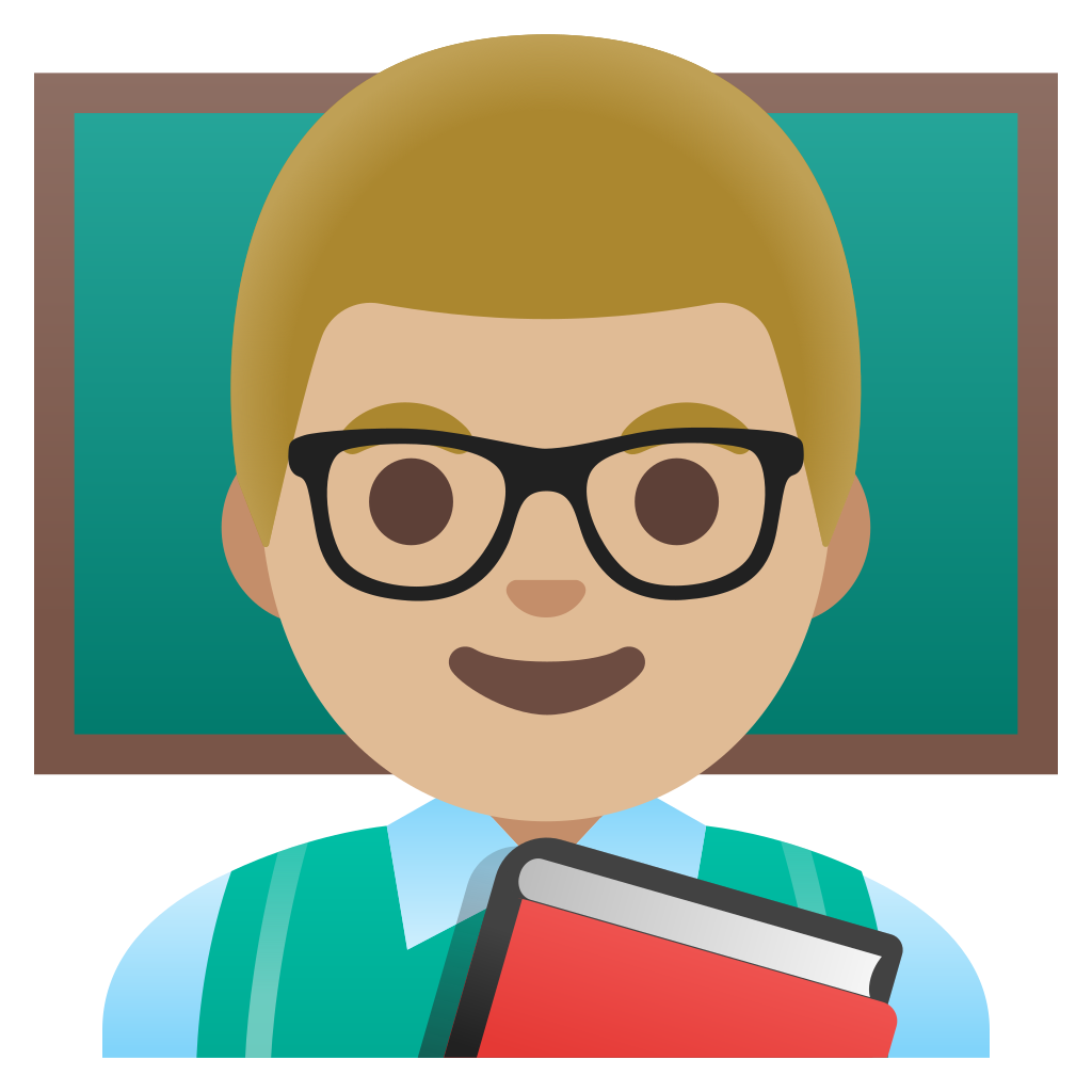 👨🏼‍🏫 Professor: Pele Morena Clara Emoji