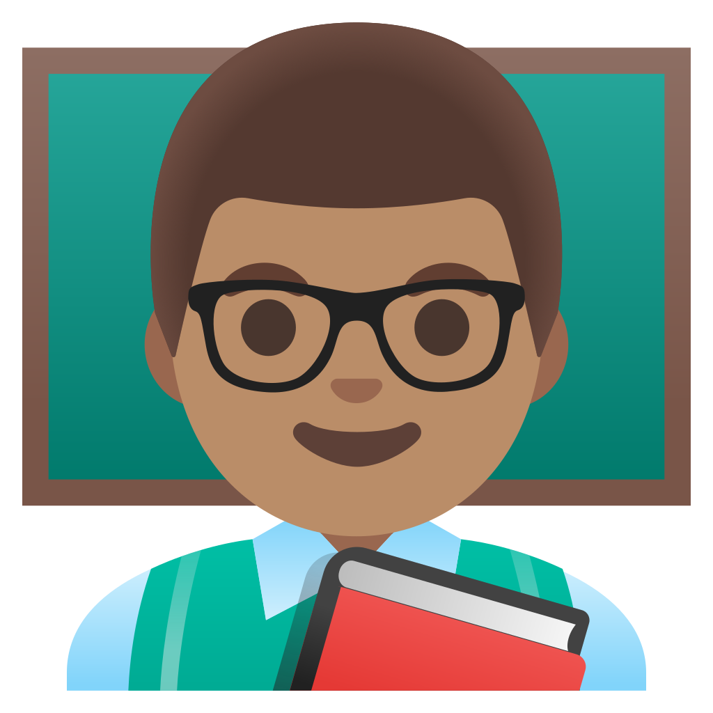 👨🏽‍🏫 Professor: Pele Morena Emoji