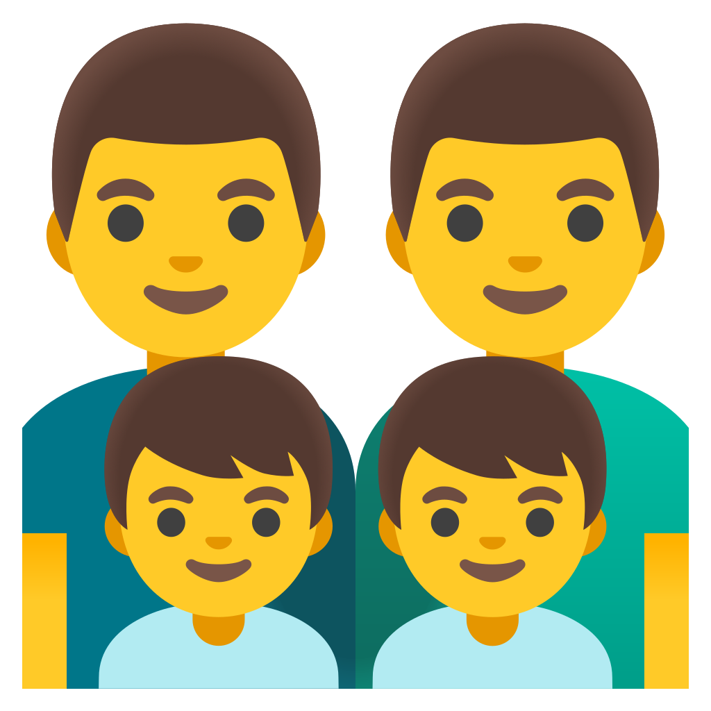 👨‍👨‍👦‍👦 Familia: Hombre, Hombre, Niño, Niño Emoji, Familia: Padres ...