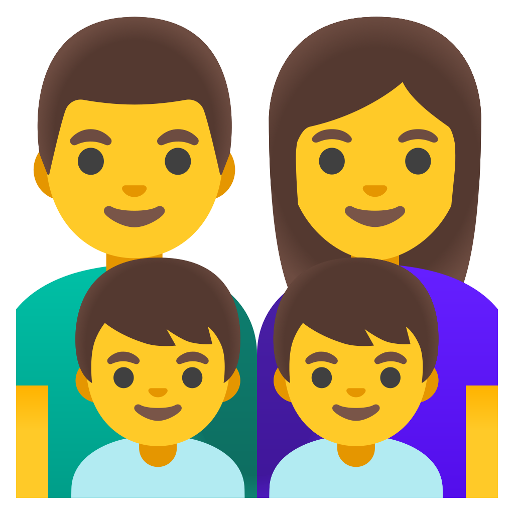 👨‍👩‍👦‍👦 Famiglia: Uomo, Donna, Bambino E Bambino Emoji, Famiglia: Padre ...