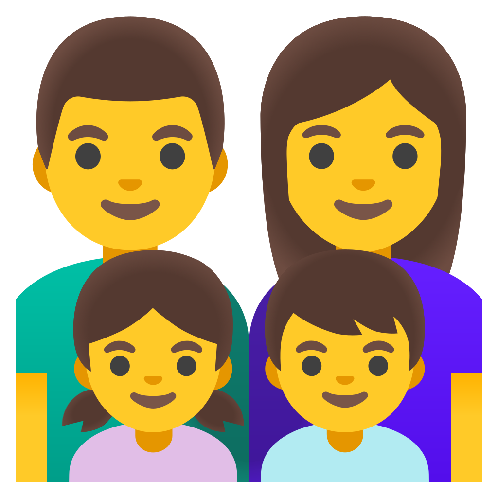 👨‍👩‍👧‍👦 Famille : Homme, Femme, Fille Et Garçon Emoji, Famille : Père ...
