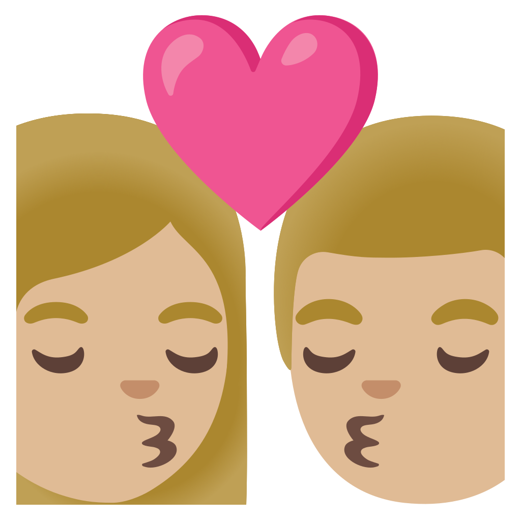 👩🏼‍ ️‍💋‍👨🏼 Bacio Tra Coppia: Donna, Uomo E Carnagione Abbastanza Chiara ...