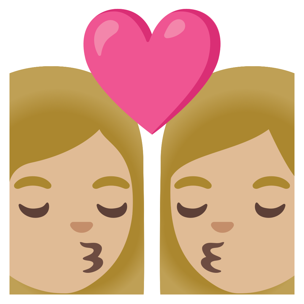 👩🏼‍ ️‍💋‍👩🏼 Bacio Tra Coppia: Donna, Donna E Carnagione Abbastanza ...