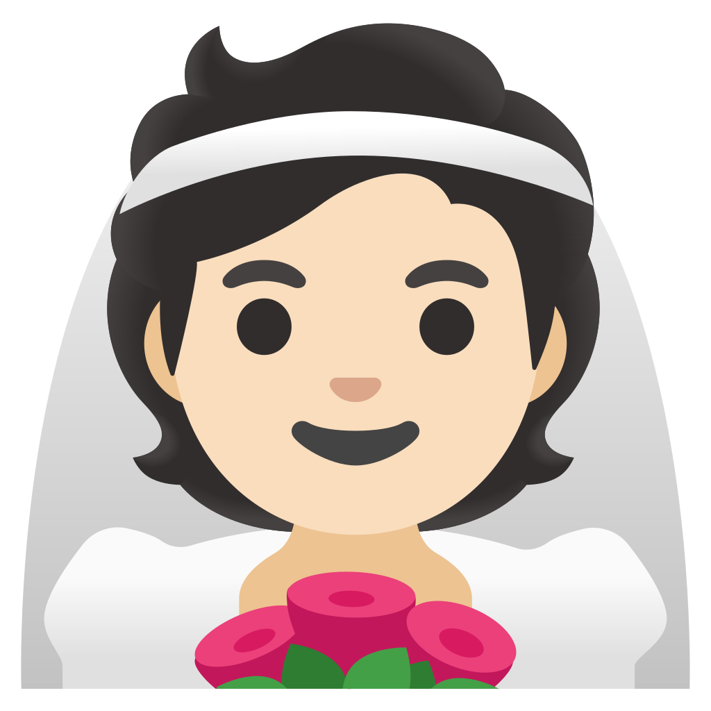 👰🏻 Personne Mariée Avec Voile : Peau Claire Emoji