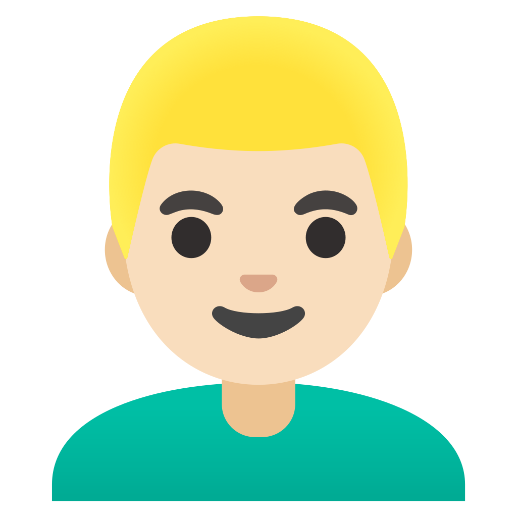 👱🏻‍♂️ Homme Blond : Peau Claire Emoji