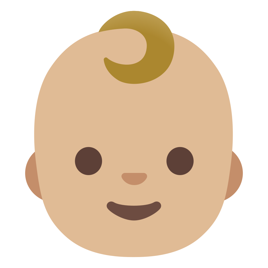 👶🏼 Baby: Medium-Light Skin Tone Emoji