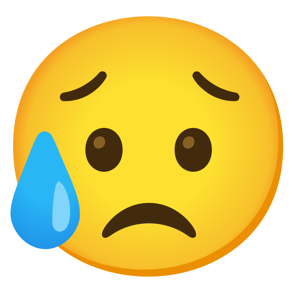😥 Rosto Triste, Mas Aliviado Emoji, Triste Emoji