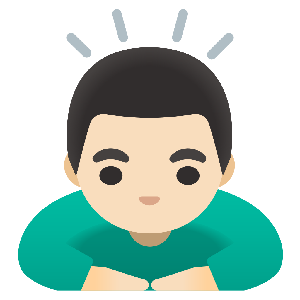 🙇🏻‍♂️ Hombre Haciendo Una Reverencia: Tono De Piel Claro Emoji