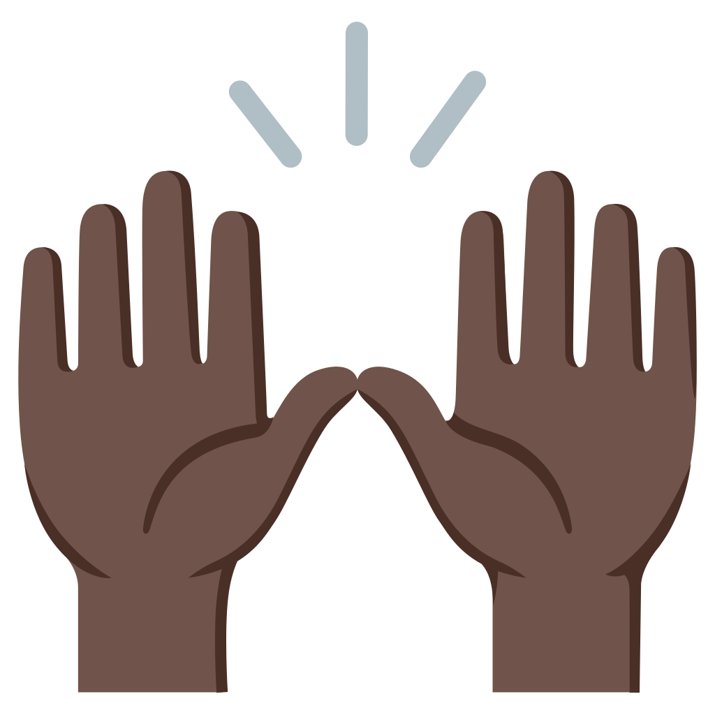🙌🏿 Raising Hands: Dark Skin Tone Emoji